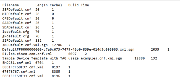 How to download list of SEP.cnf.xml files in CUCM?