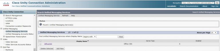 Unified Messaging with Cisco Unity Connection & Office 365