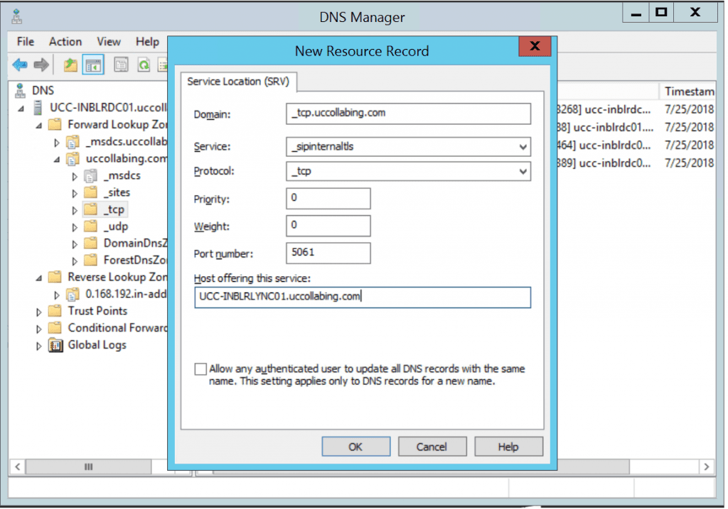 Installing Lync 2013 in Lab – Configuring DNS records