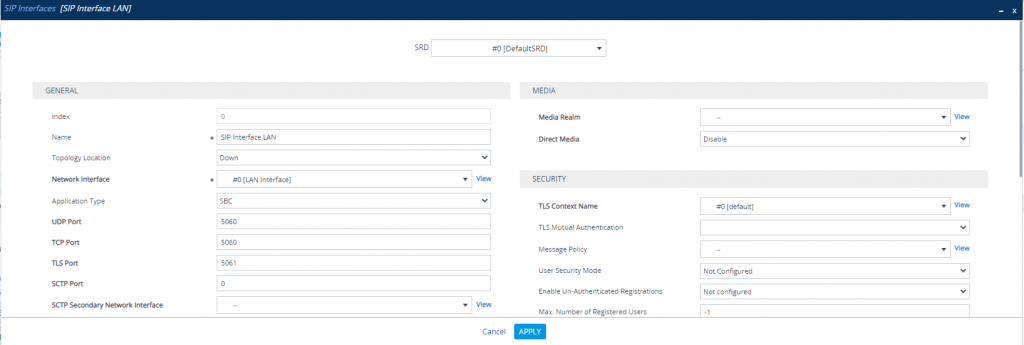 Configuring Audiocodes SBC to integrate with CUCM