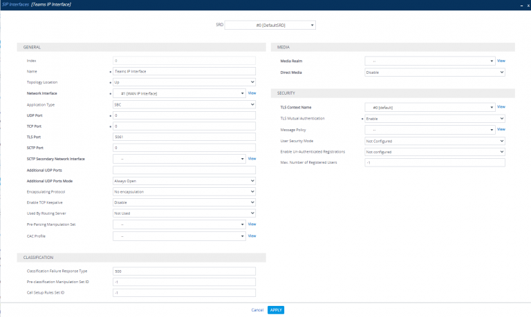 Teams Direct Routing with CUCM using Audiocodes SBC