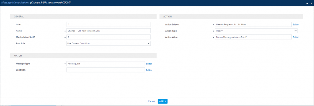 Configuring Audiocodes SBC to integrate with CUCM