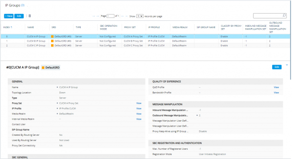 Configuring Audiocodes SBC to integrate with CUCM